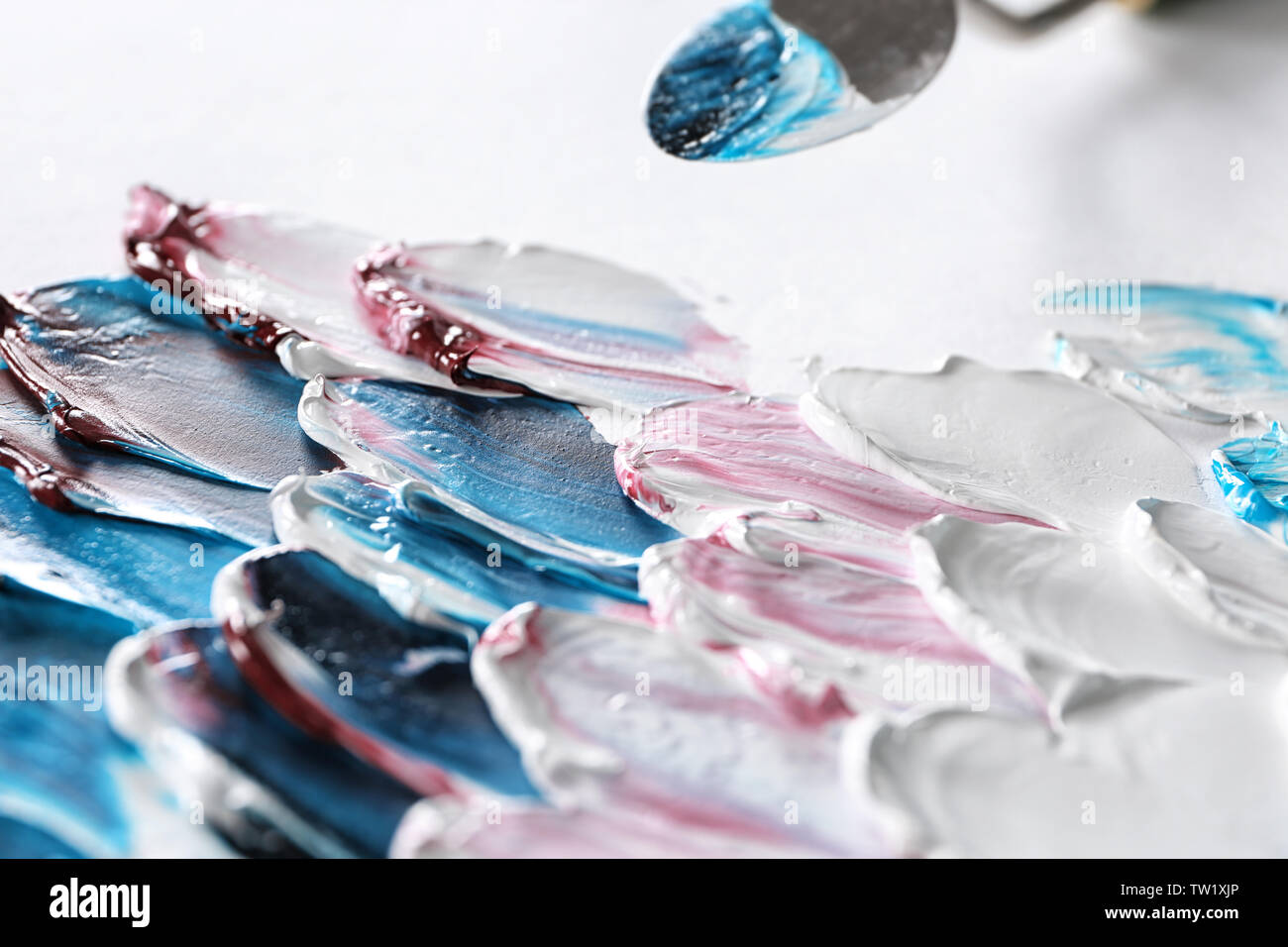 Oil paint smears, closeup Stock Photo - Alamy