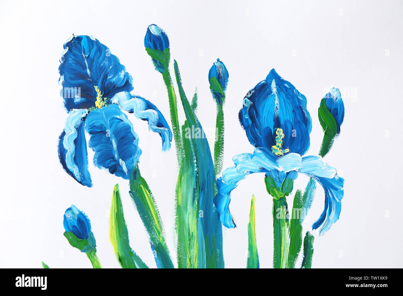 Oil painting of beautiful flowers Stock Photo - Alamy