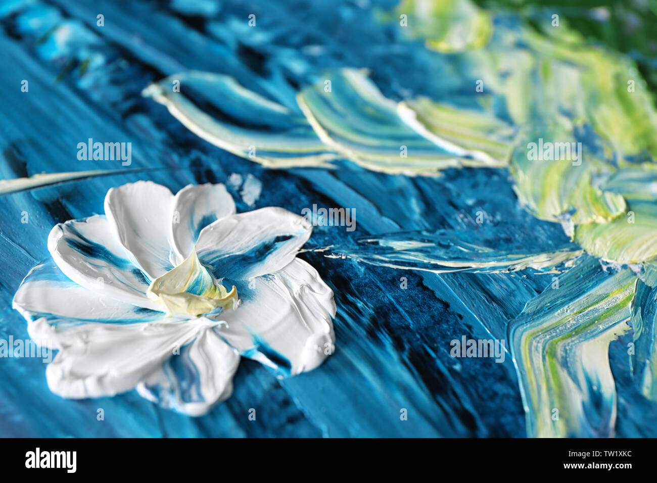 Oil painting of beautiful flower Stock Photo - Alamy
