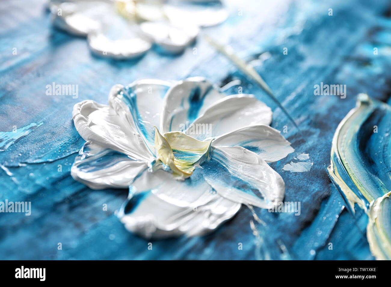Oil painting of beautiful flower Stock Photo - Alamy