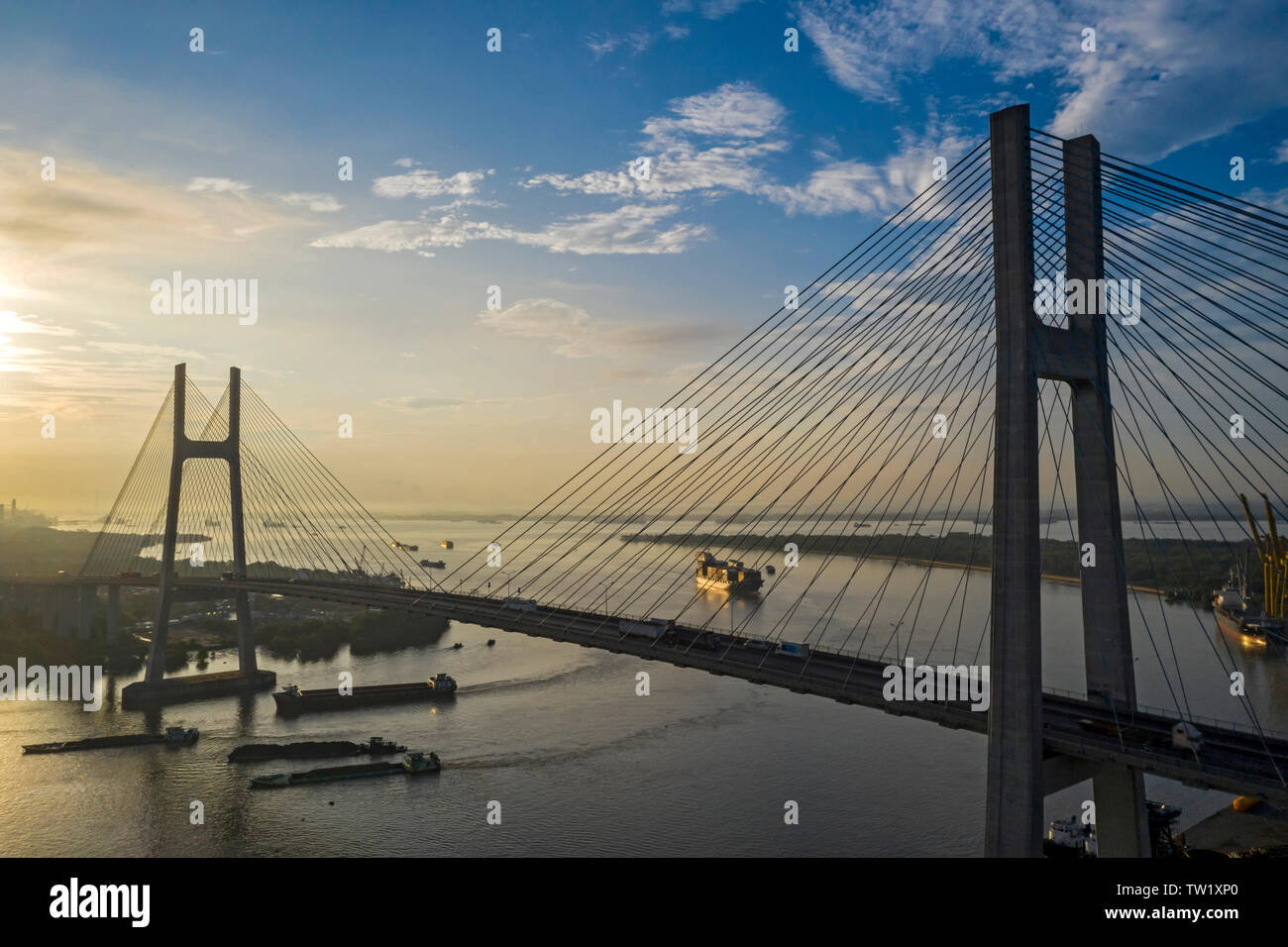 The Phu My Bridge is the largest bridge in Vietnam spanning the Saigon ...