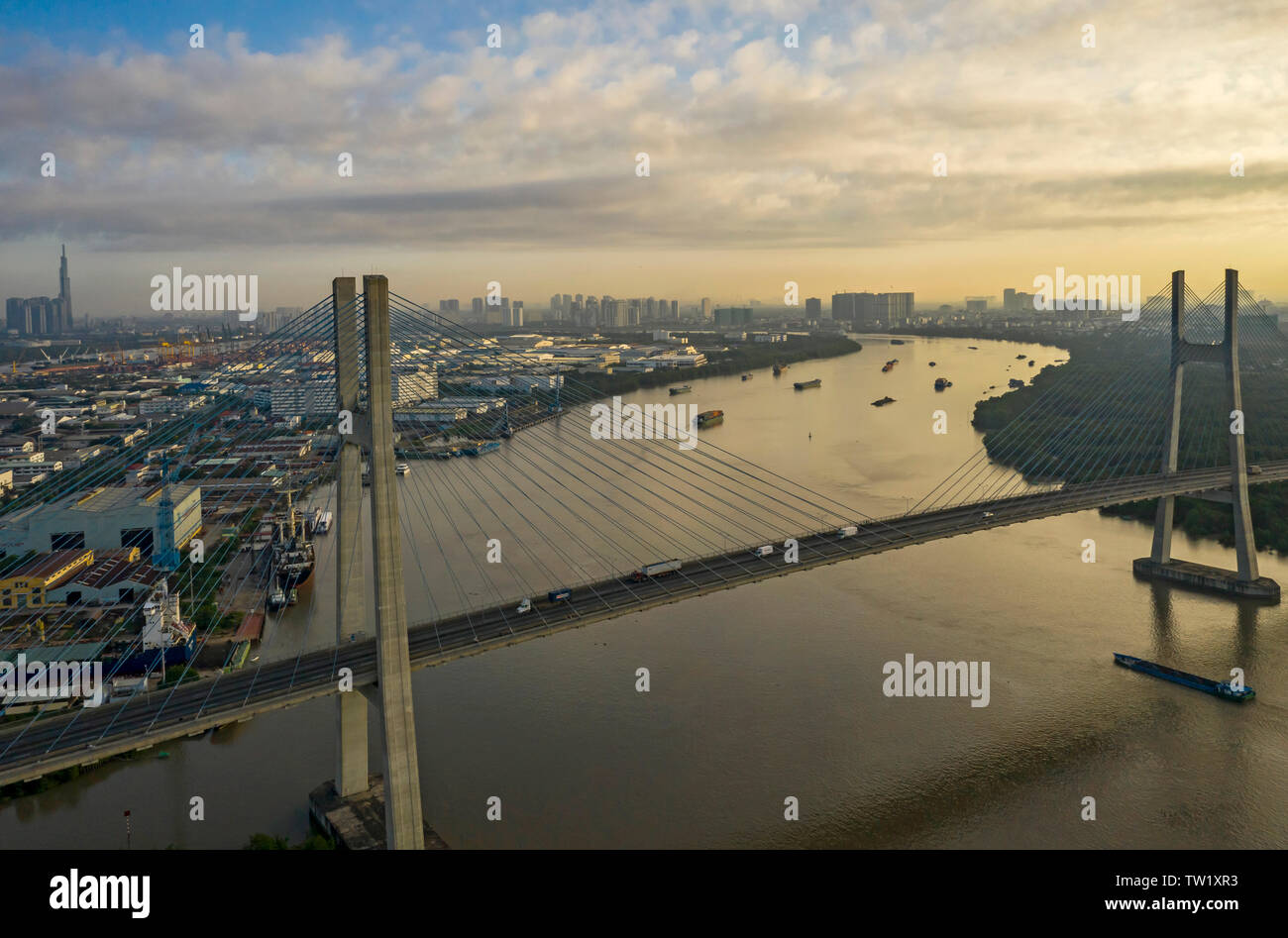 The Phu My Bridge is the largest bridge in Vietnam spanning the Saigon ...