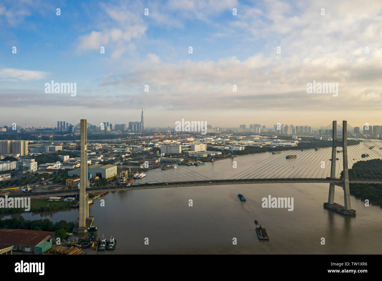 The Phu My Bridge is the largest bridge in Vietnam spanning the Saigon ...