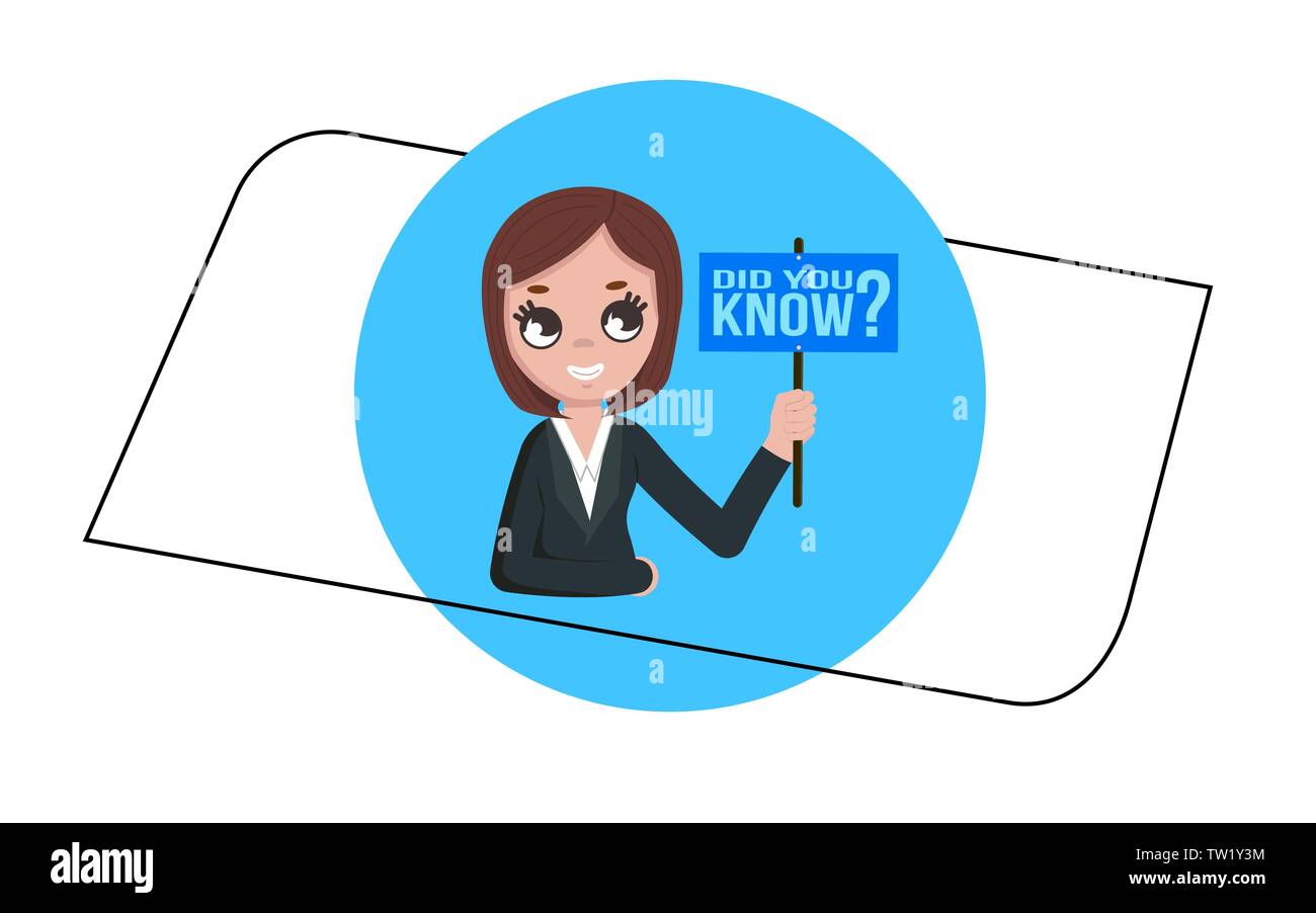Woman showing sign board, business concept with text Did You Know ...