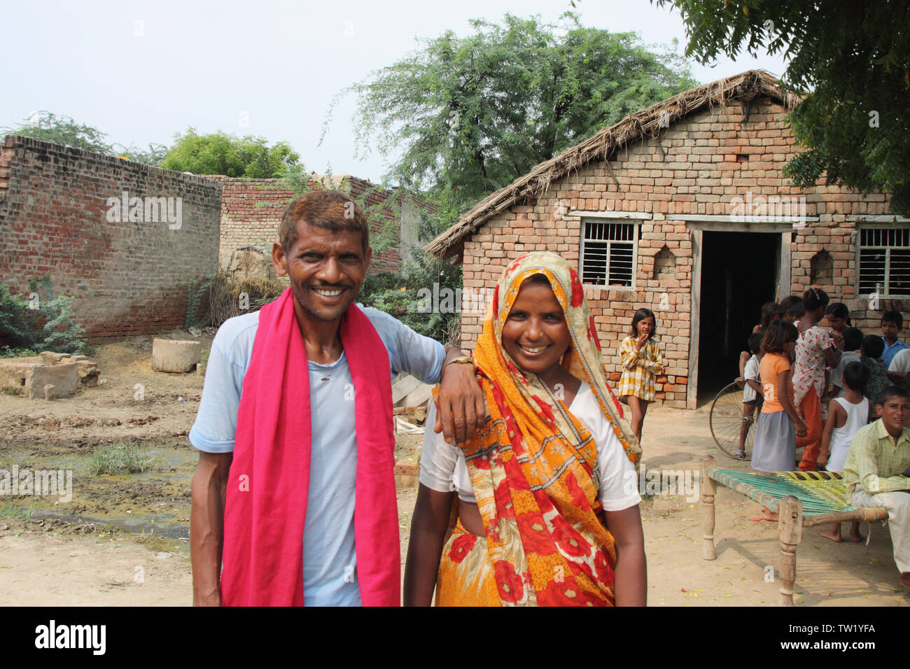Portrait of a couple smiling, India Stock Photo - Alamy