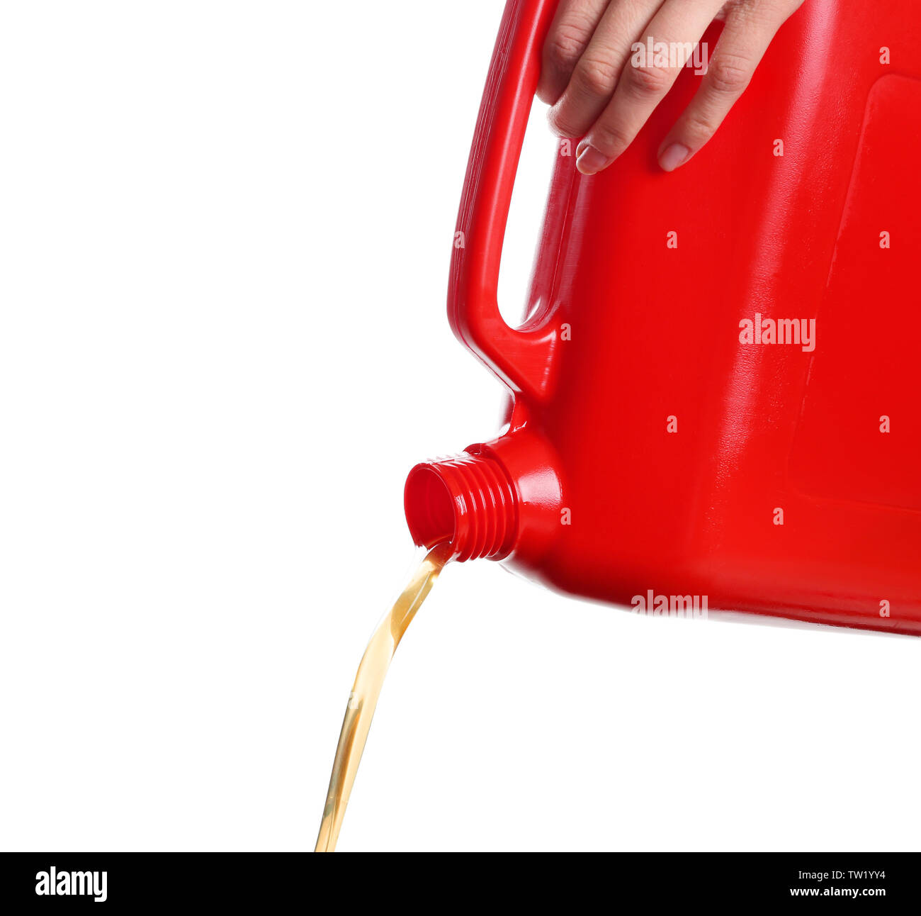 Pouring motor oil, isolated on white Stock Photo - Alamy