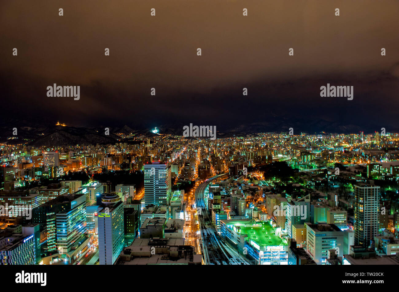 Night view of Sapporo, Hokkaido Stock Photo - Alamy