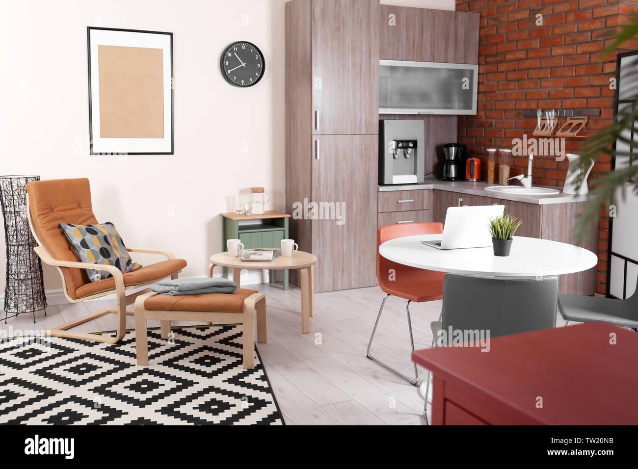 Modern kitchen room interior Stock Photo - Alamy