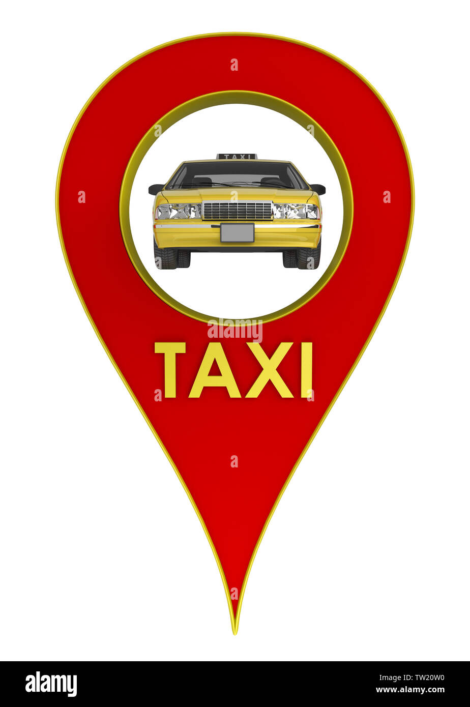 pin marker for taxi point. 3d rendering Stock Photo - Alamy
