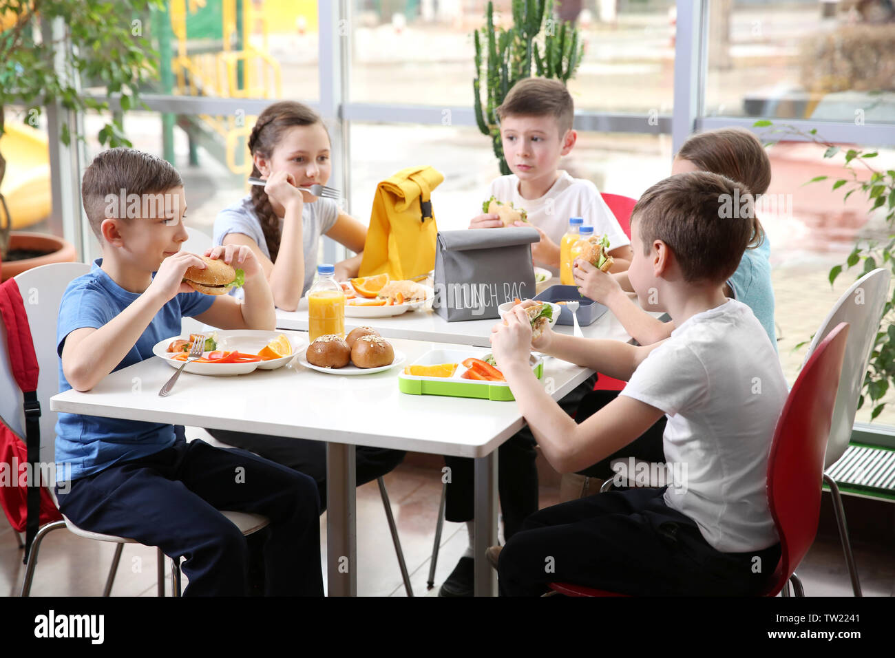 Cafeteria Table With Kids