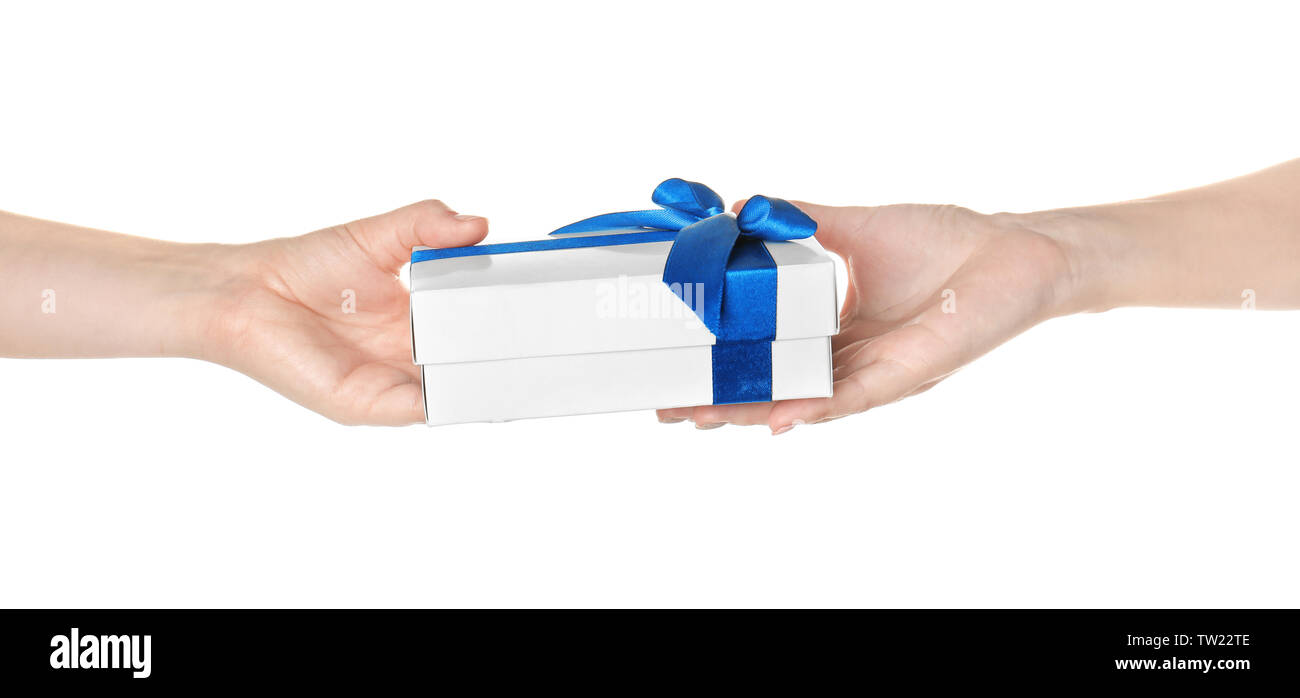 Hands receiving cardboard box hi-res stock photography and images - Alamy