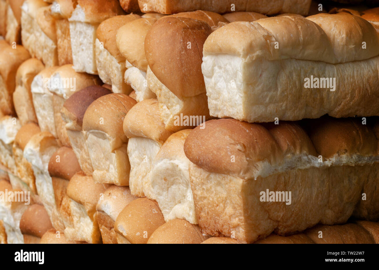fresh bread daily product on shelf for customer Stock Photo - Alamy