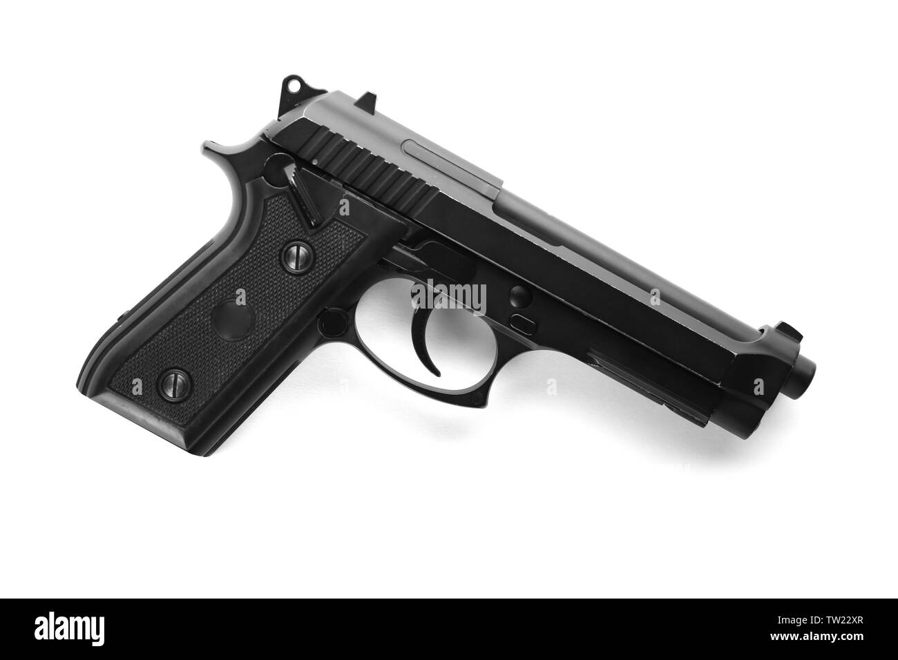 Gun on white background Stock Photo - Alamy