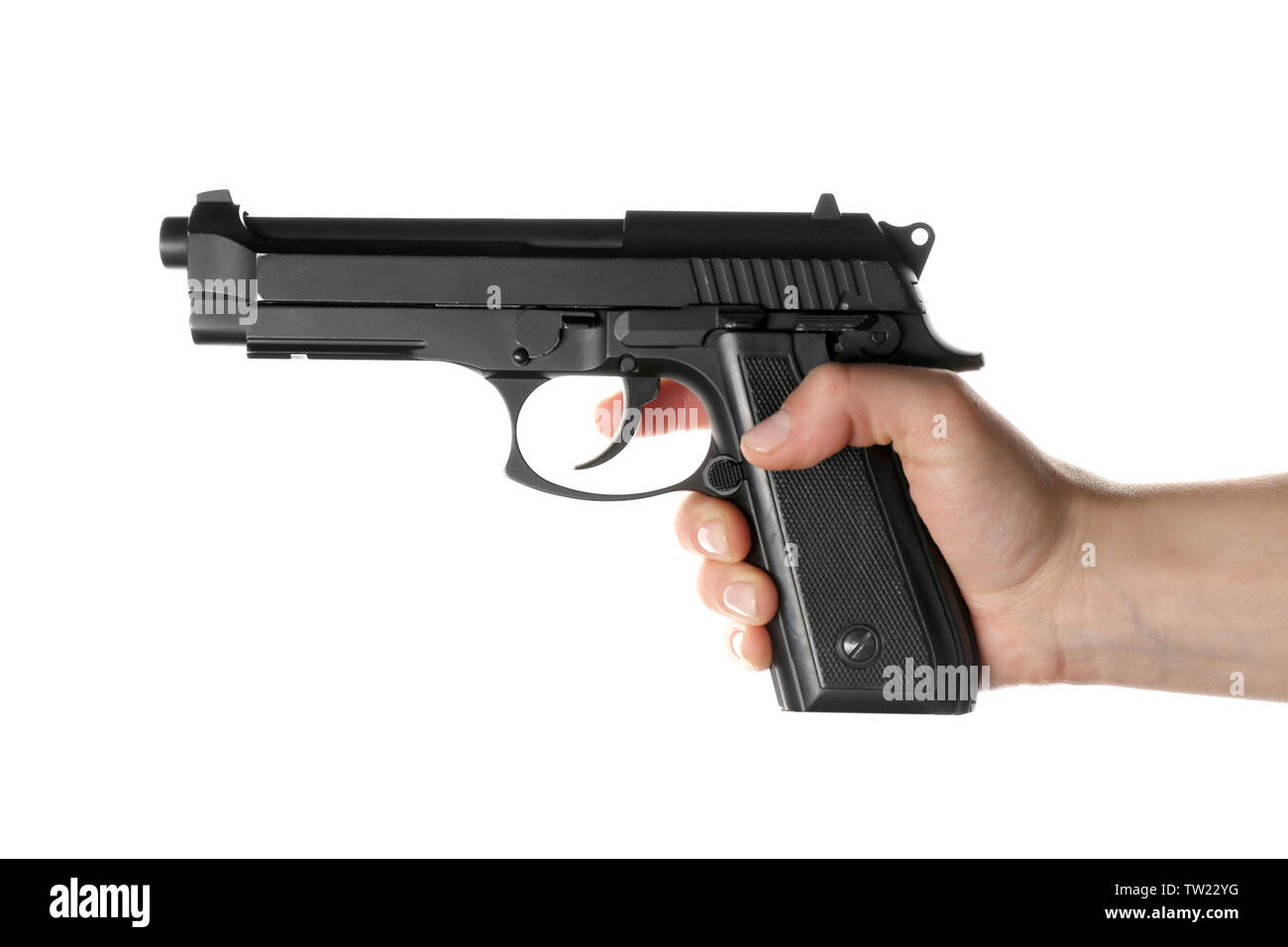 Mans hand holding gun hi-res stock photography and images - Alamy