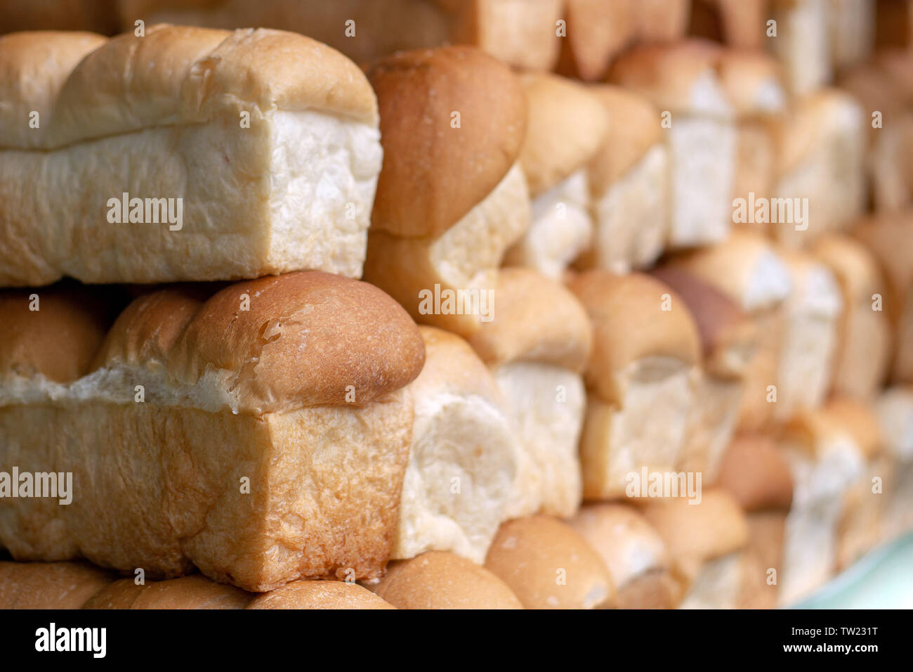 fresh bread daily product on shelf for customer Stock Photo - Alamy
