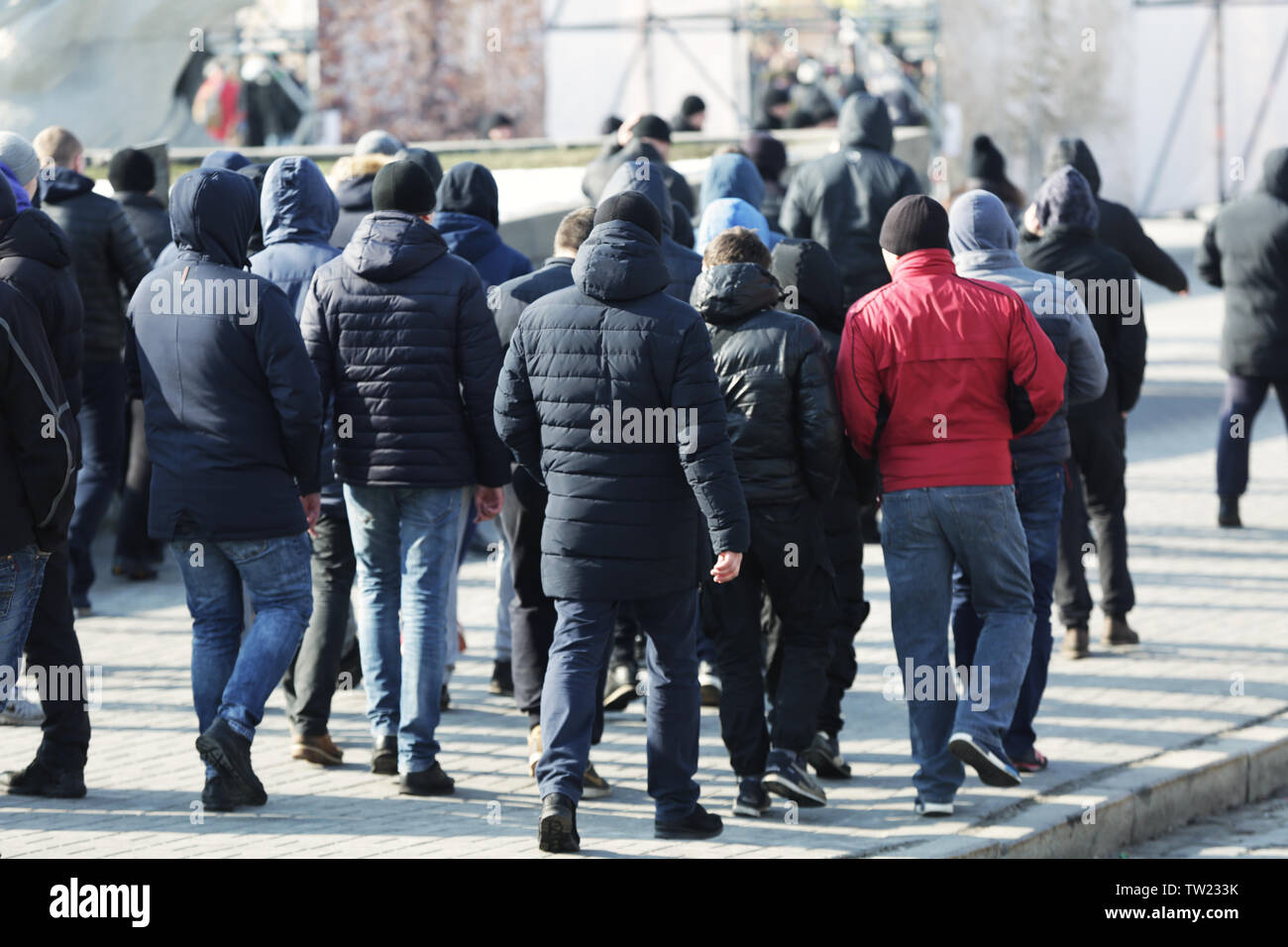 Crowd of people walking on busy city street Stock Photo - Alamy