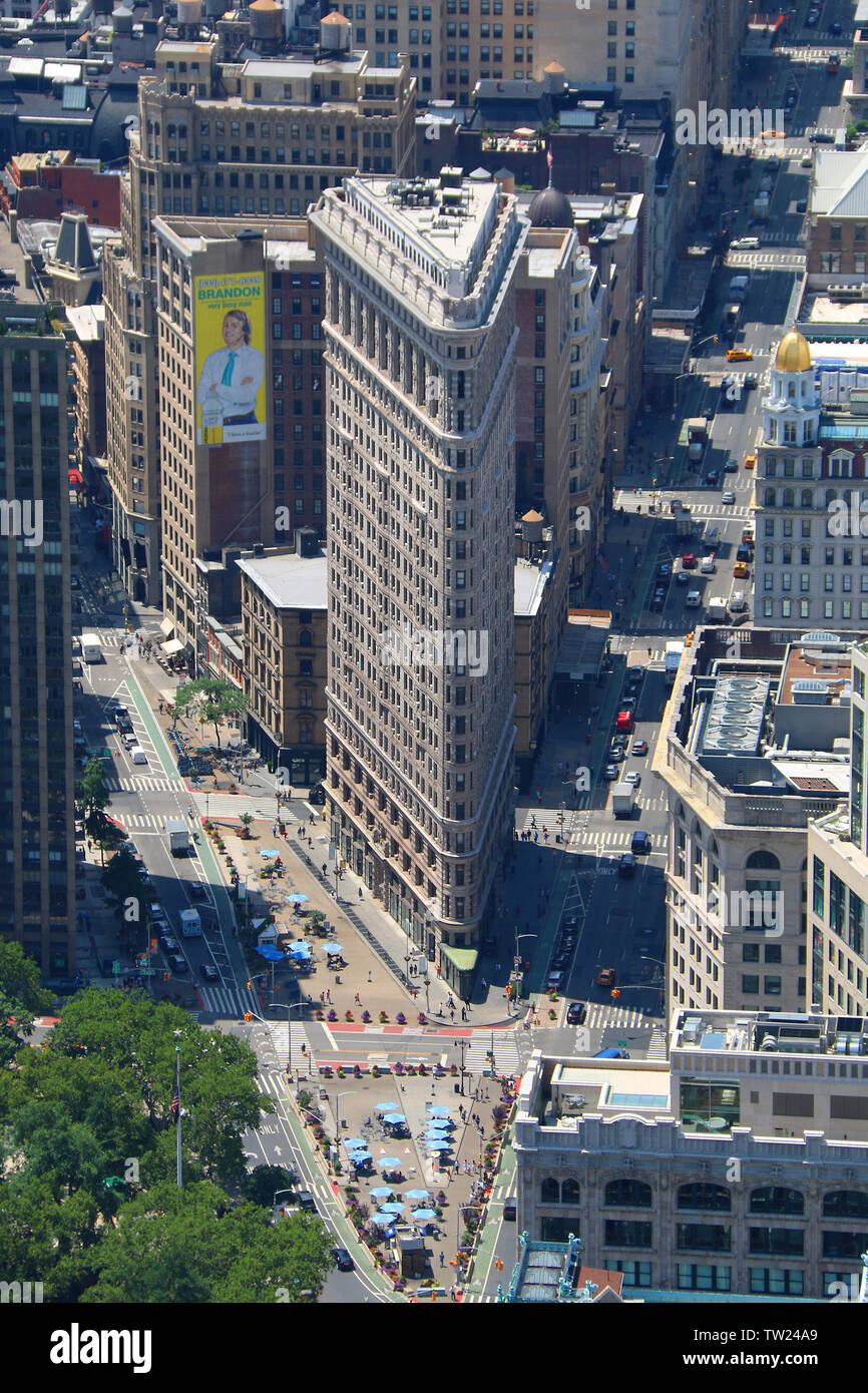 The iconic Flatiron Building from the Empire State Building, New York ...