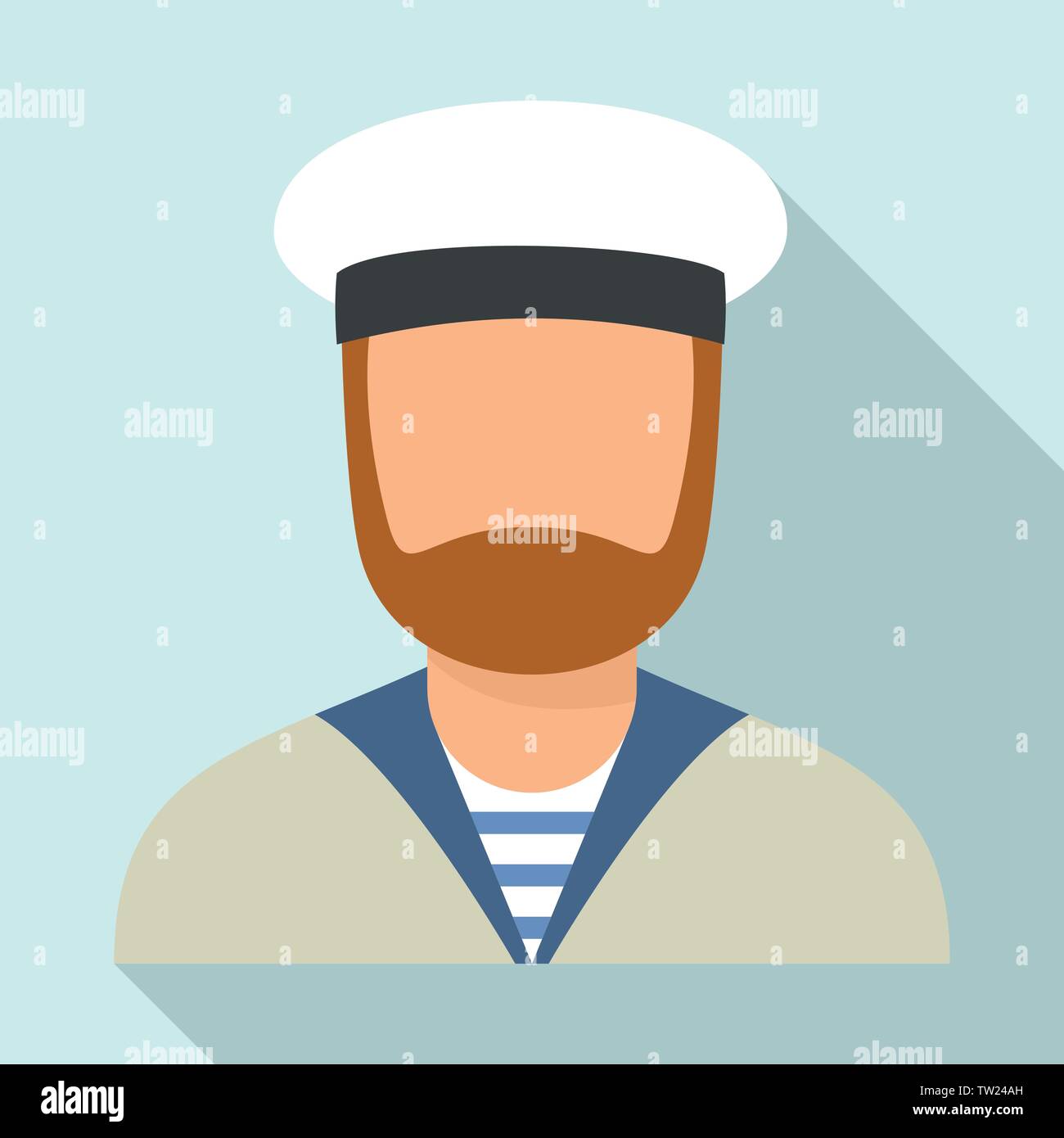 Sailor avatar icon. Flat illustration of sailor avatar vector icon for ...