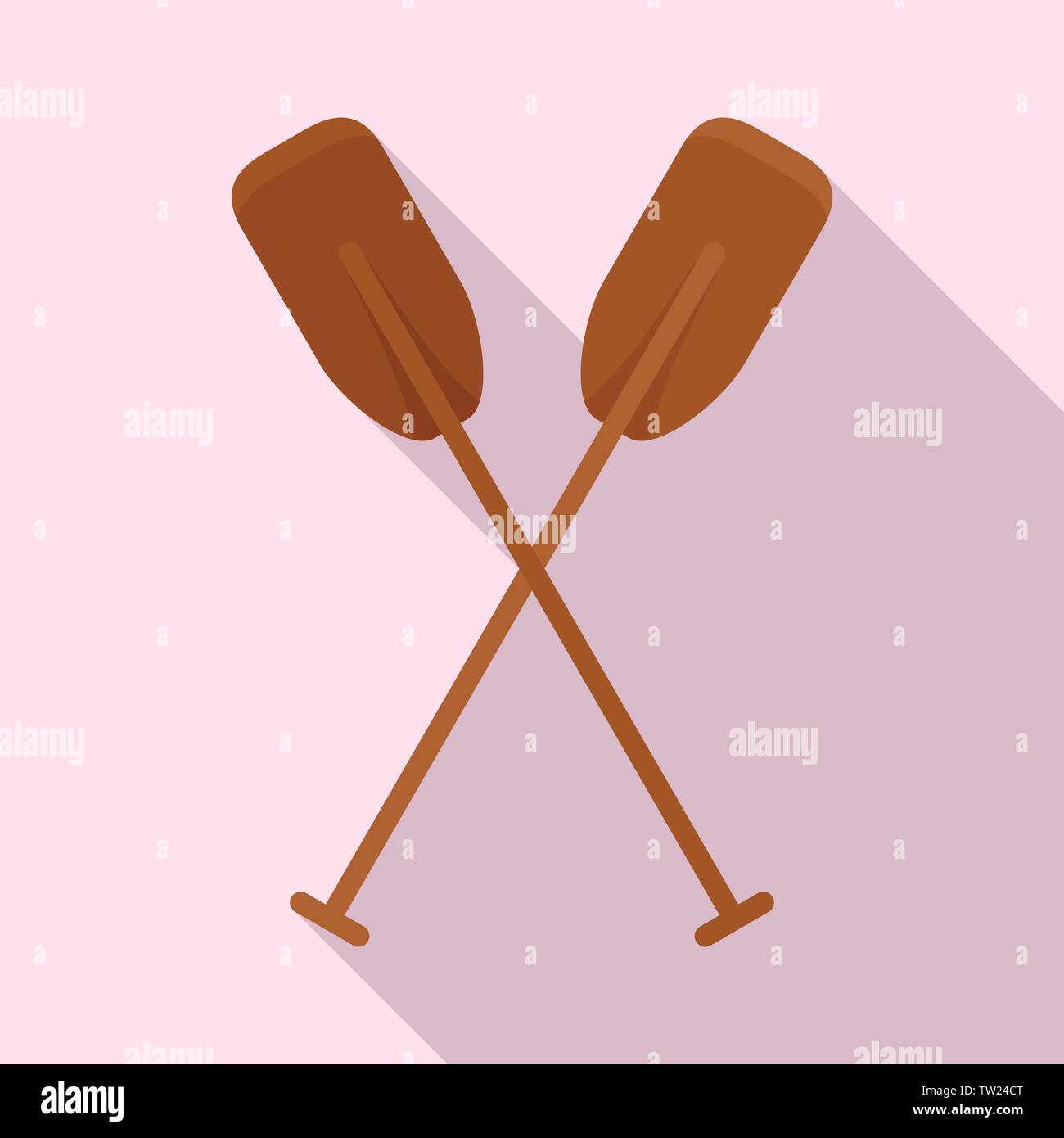 Wood crossed paddle icon. Flat illustration of wood crossed paddle ...