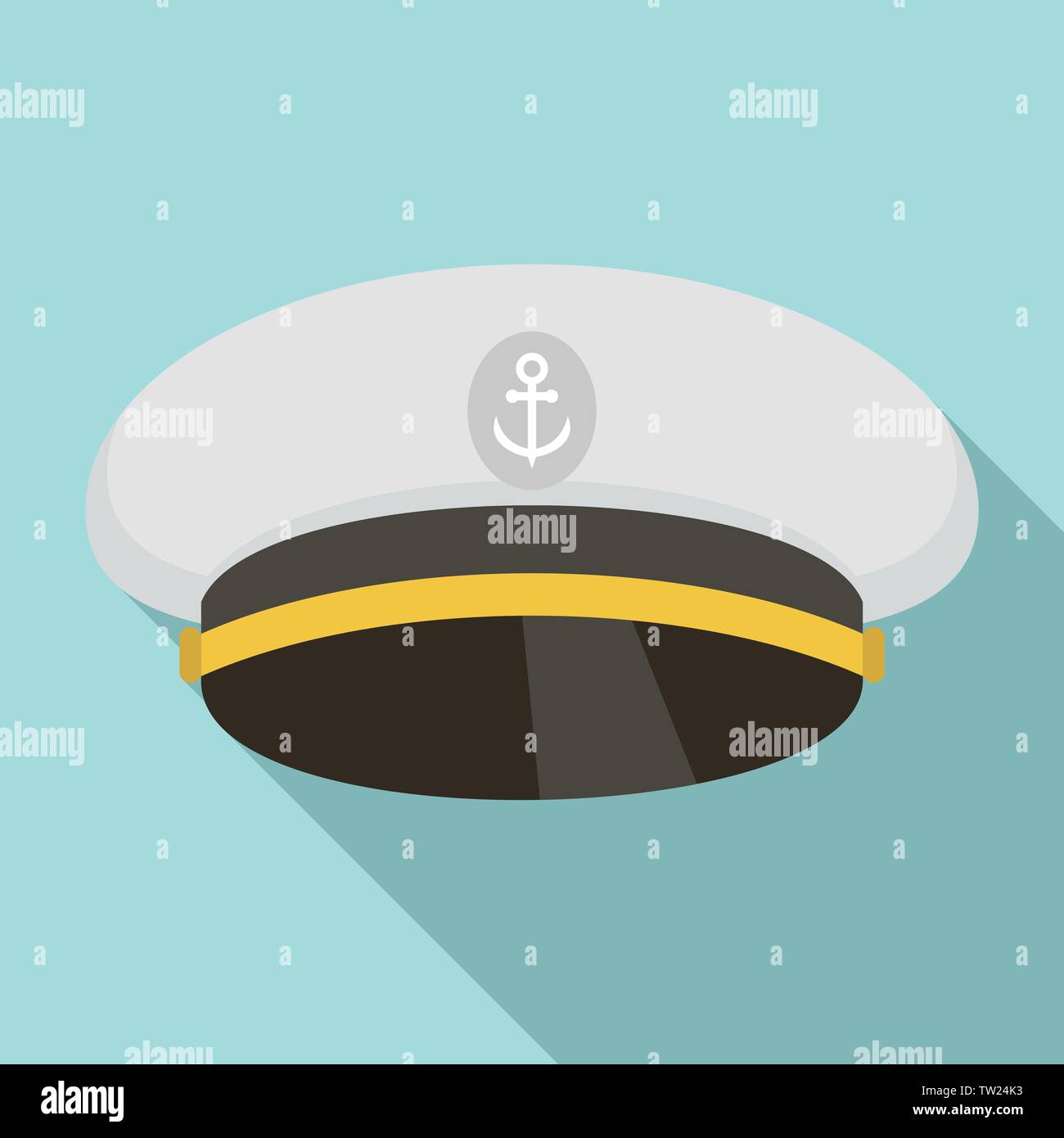 Ship captain cap icon. Flat illustration of ship captain cap vector ...