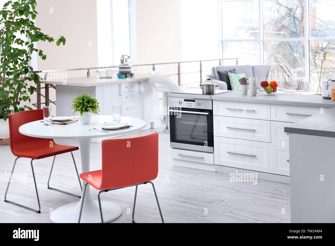 Modern kitchen room interior Stock Photo - Alamy