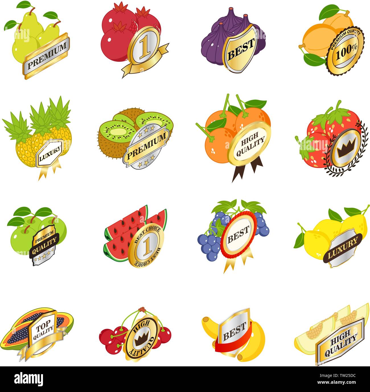 Genuine fruit Stock Vector Images - Alamy