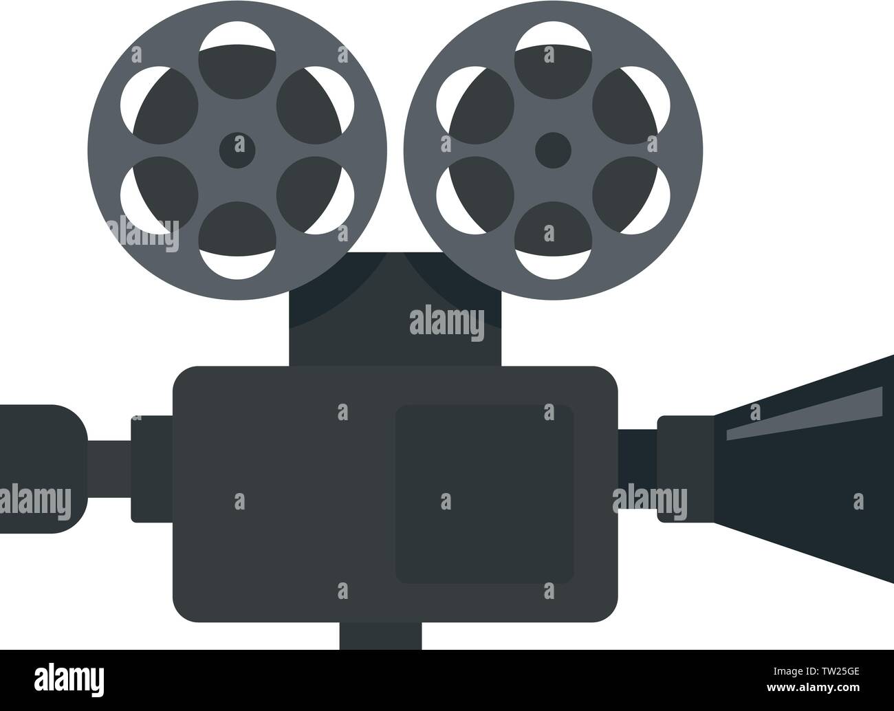 Retro film video camera icon. Flat illustration of retro film video ...