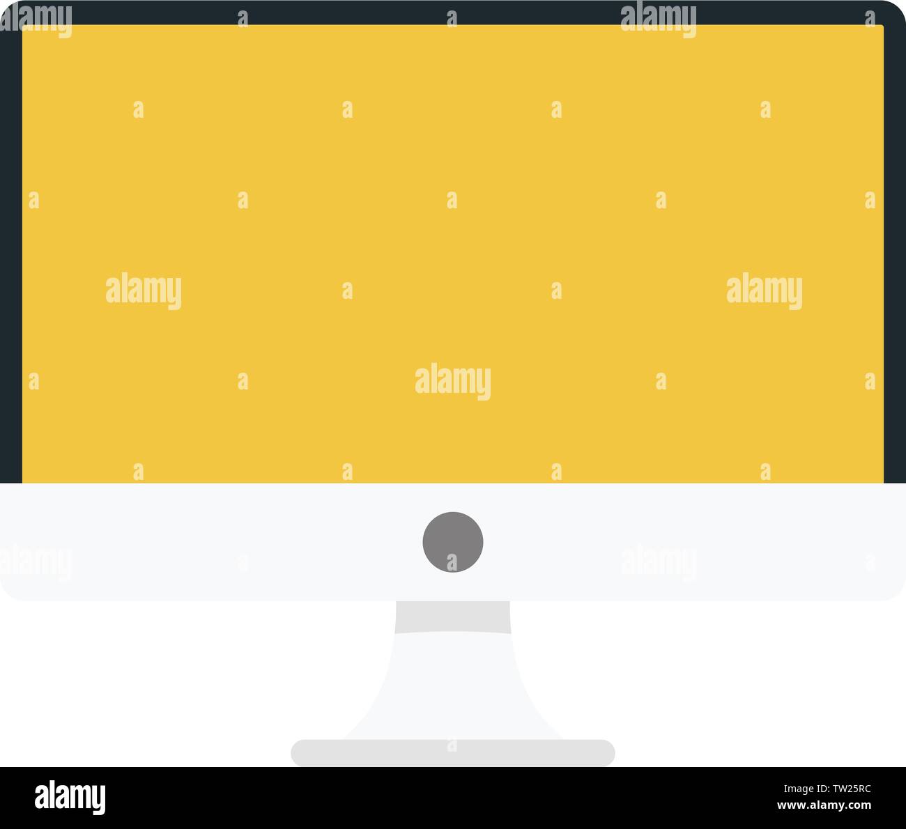 Computer monitor icon. Flat illustration of computer monitor vector ...