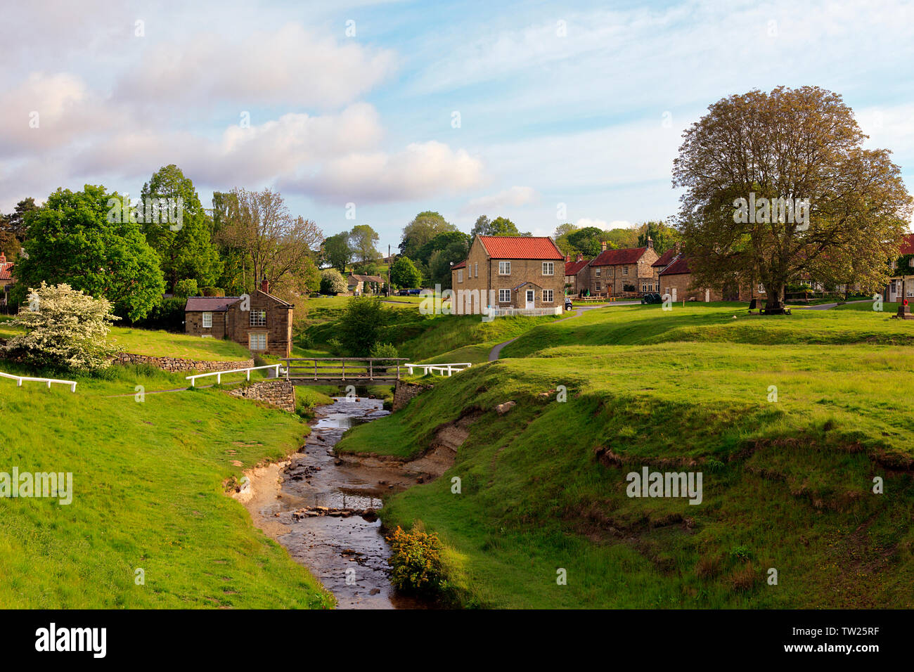Hutton-le-Hole village on the edge of the North York Moors, England, UK ...
