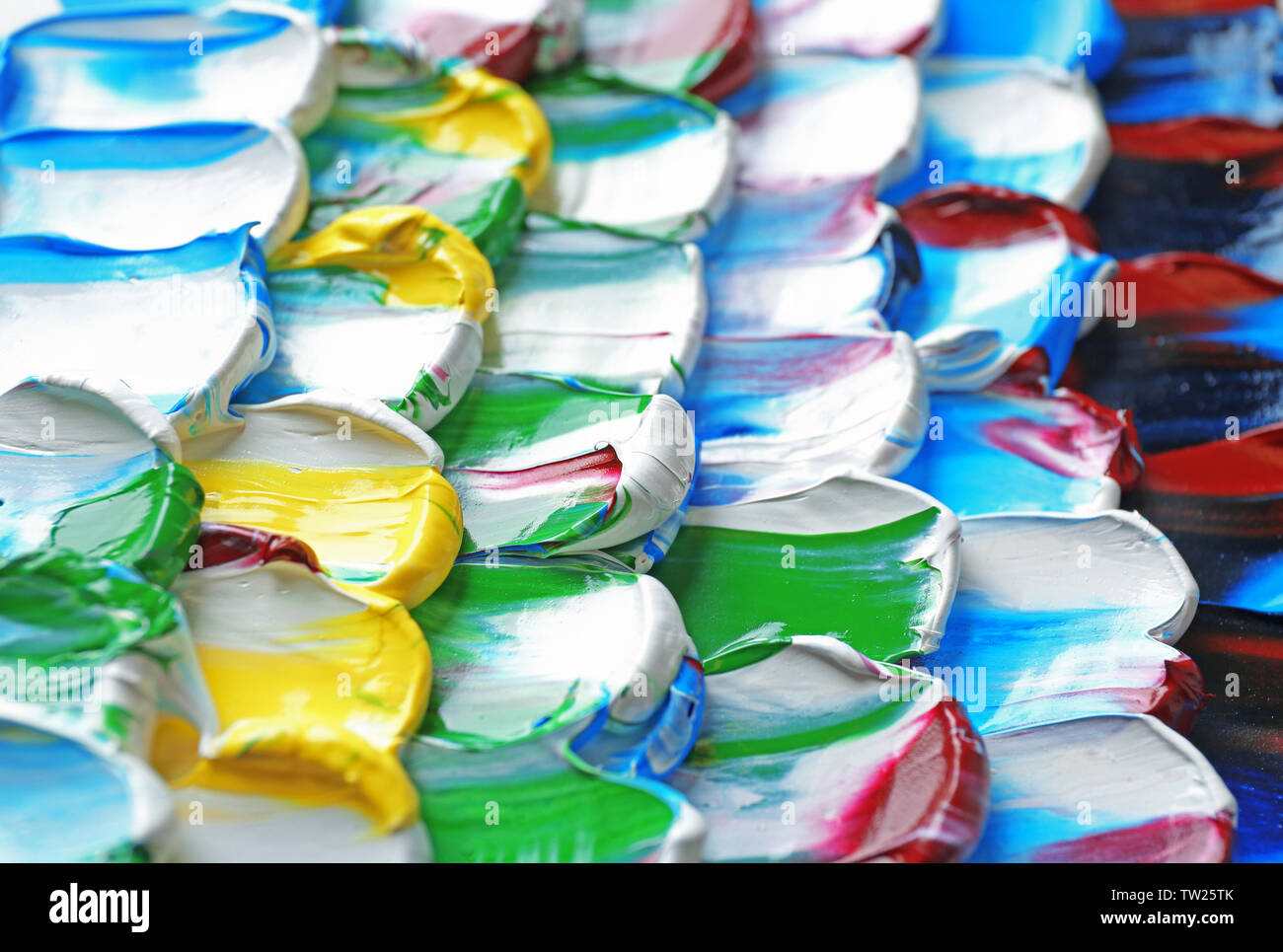 Colorful oil paint strokes, closeup Stock Photo - Alamy