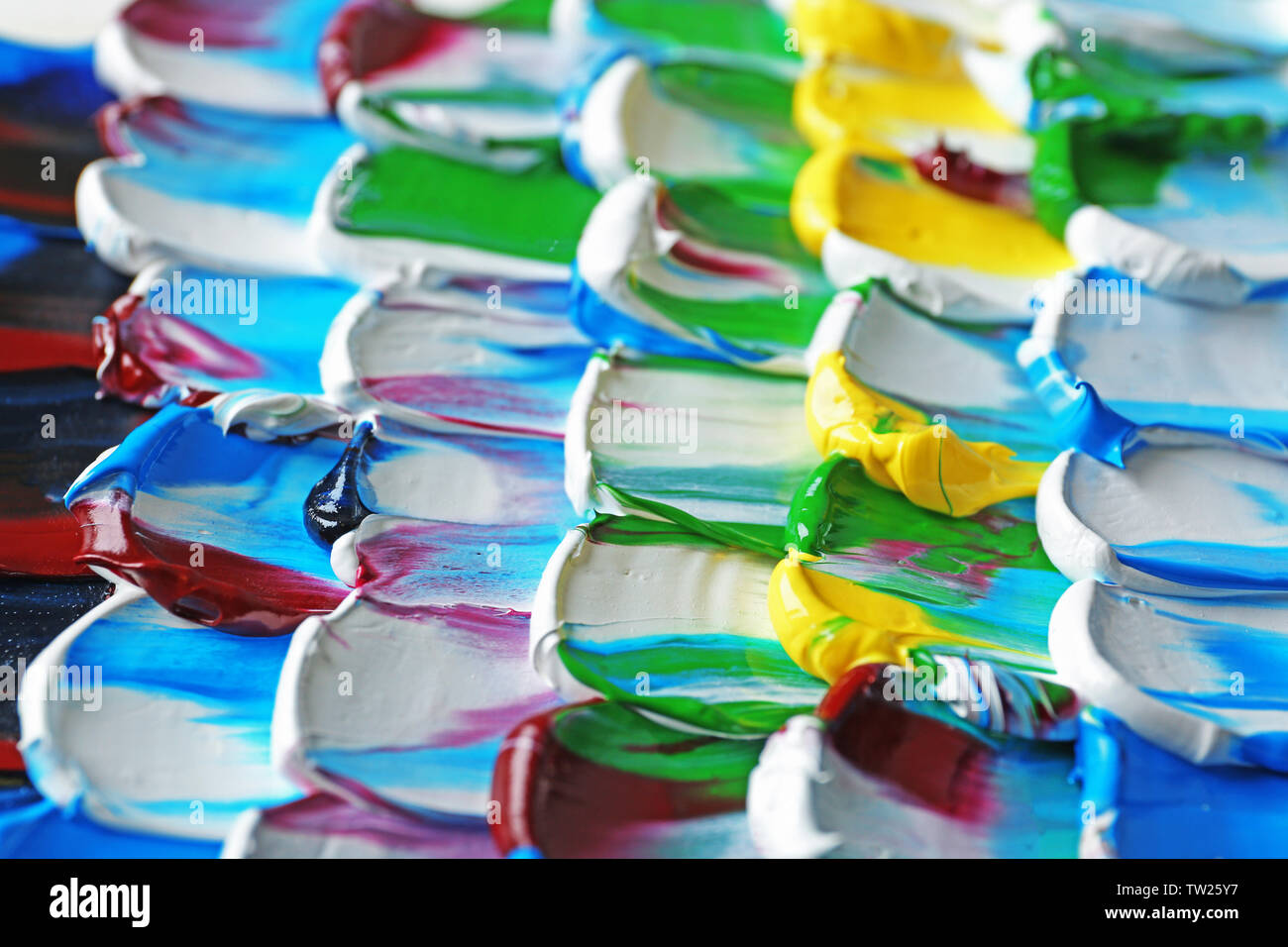 Colorful oil paint strokes, closeup Stock Photo - Alamy