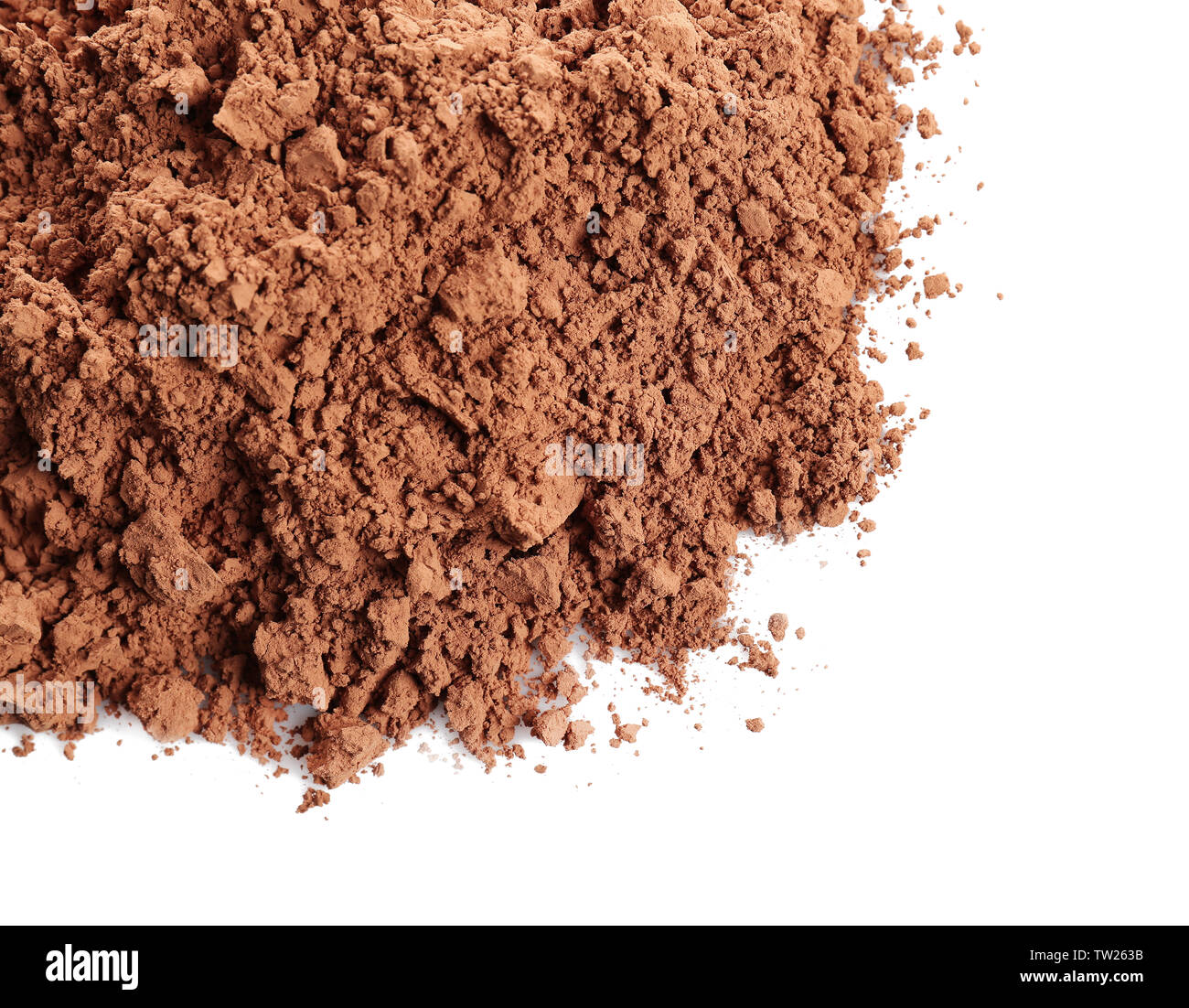 Heap of cocoa powder on white background Stock Photo - Alamy