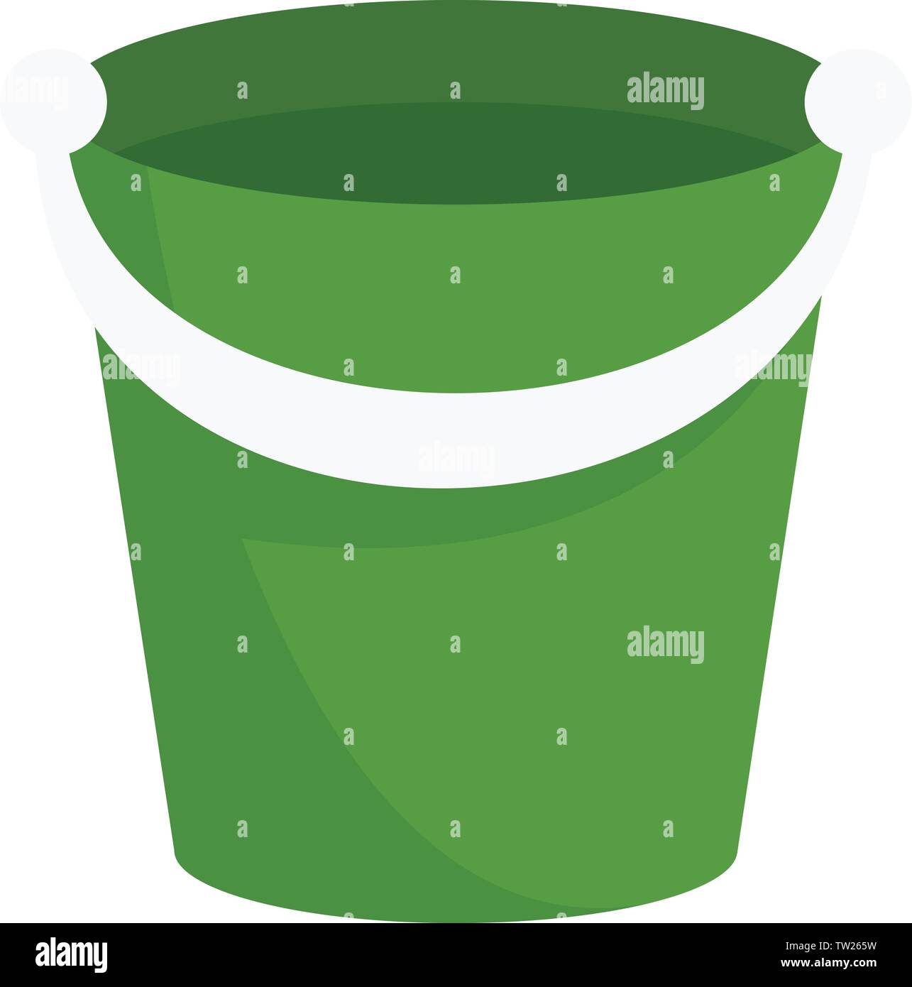 Green bucket icon. Flat illustration of green bucket vector icon for ...