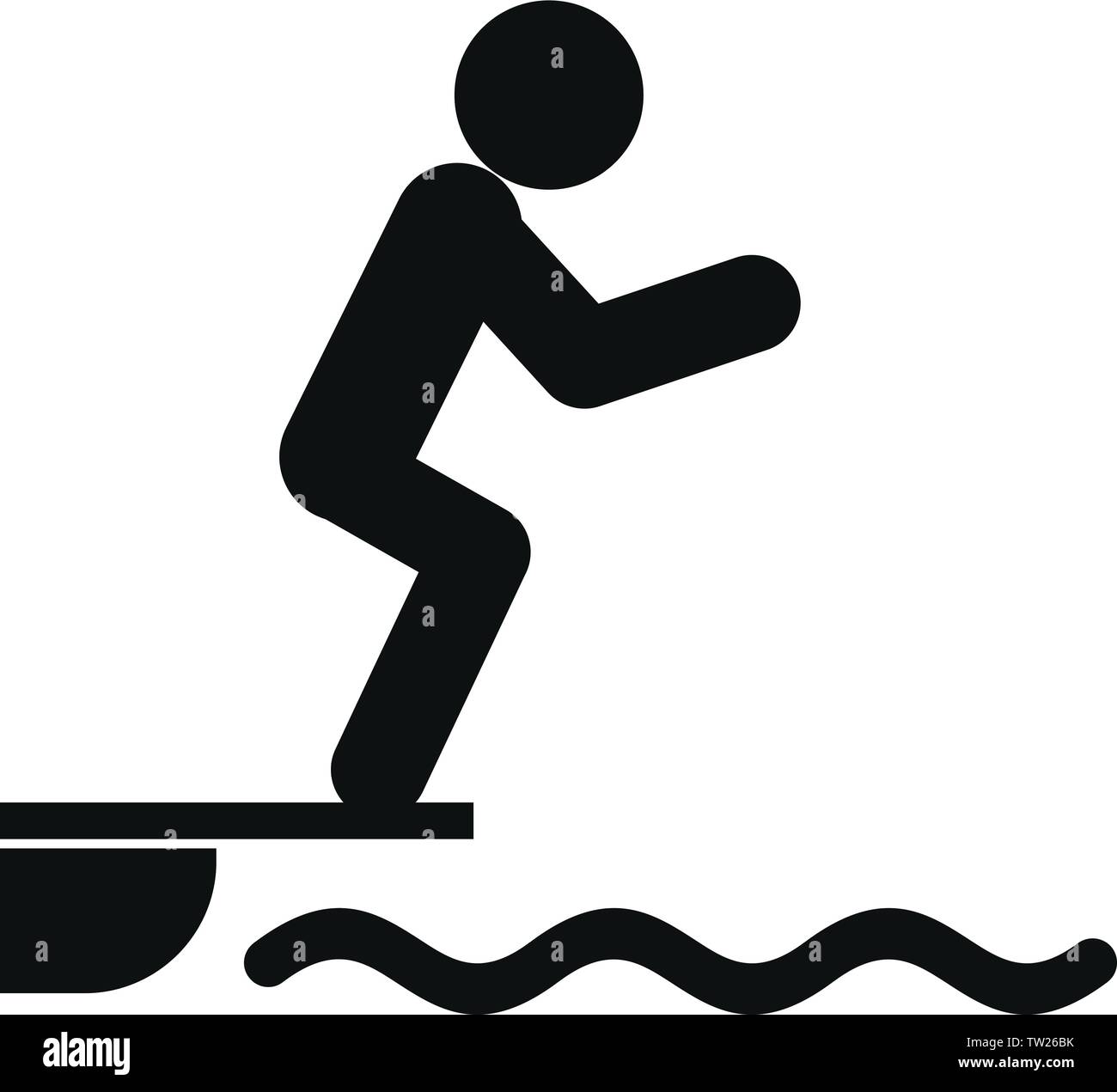 Man Diving Into Water Black and White Stock Photos & Images - Alamy