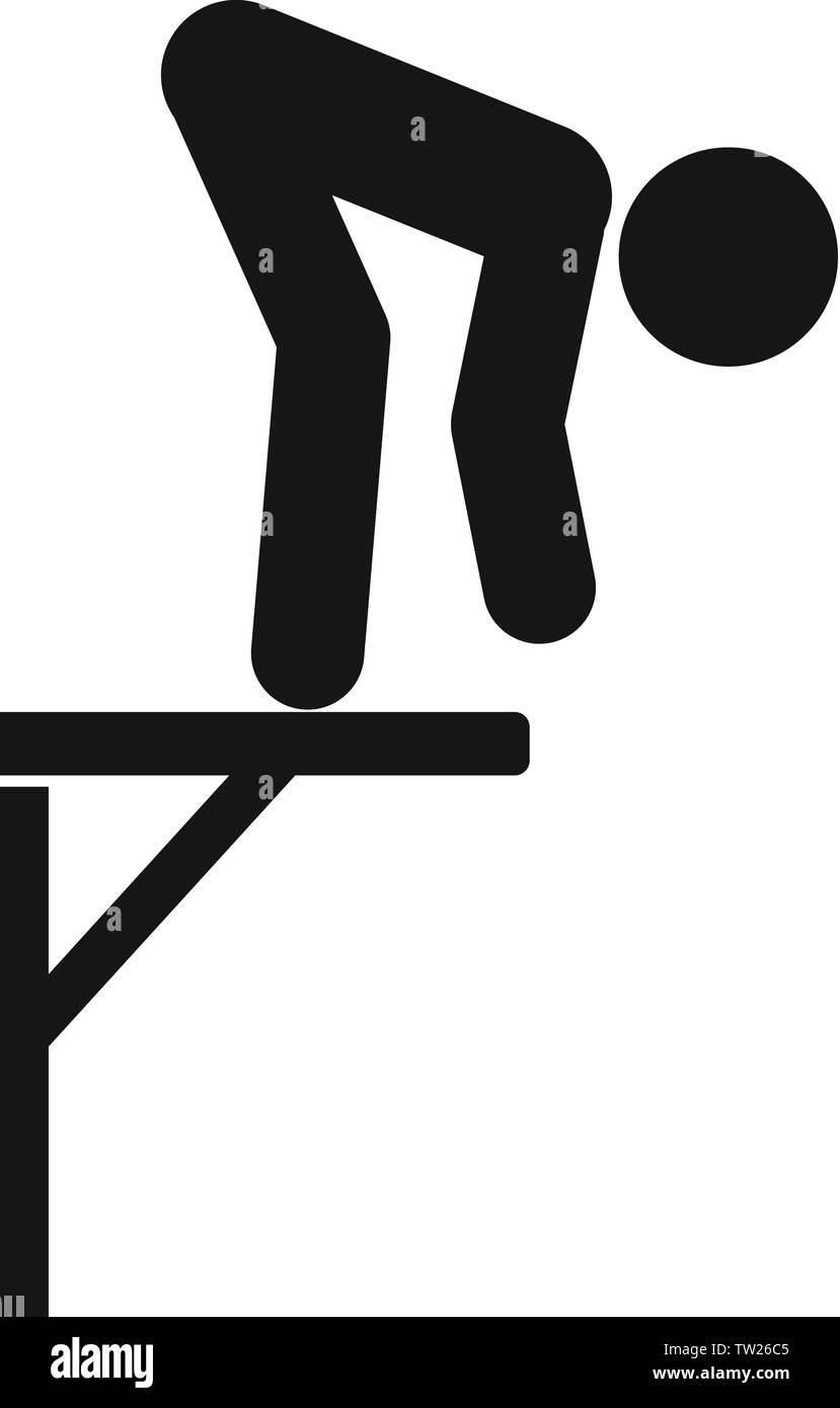 Man ready for jump in water icon. Simple illustration of man ready for ...