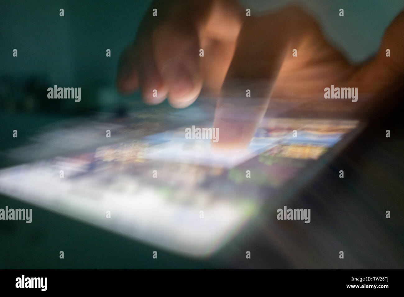 Operating the phone Stock Photo - Alamy