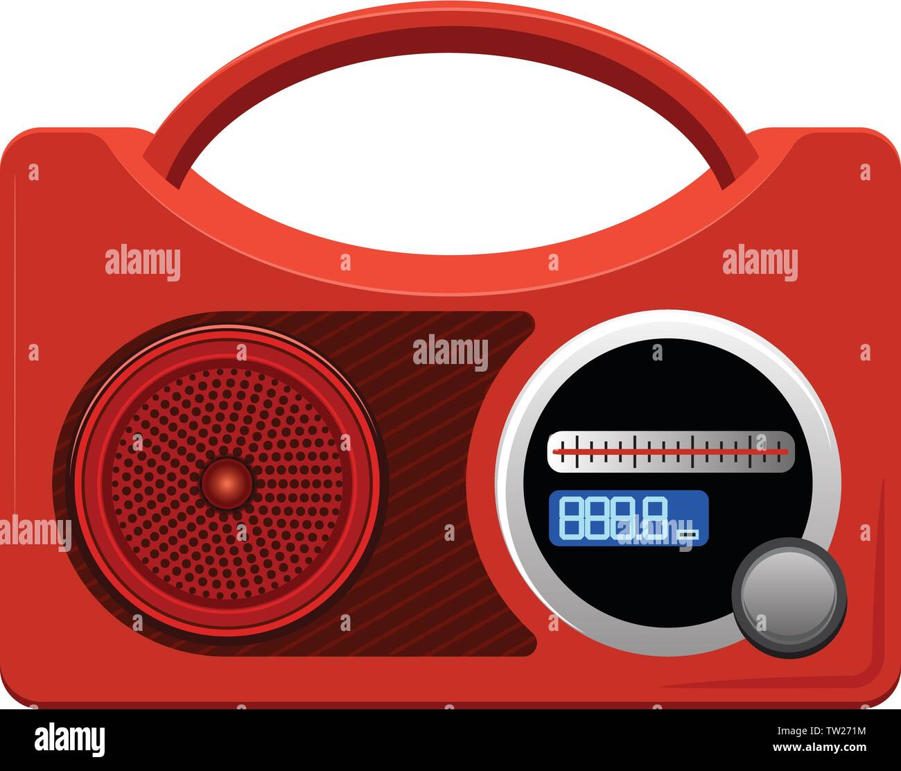 Red radio icon. Cartoon of red radio vector icon for web design ...
