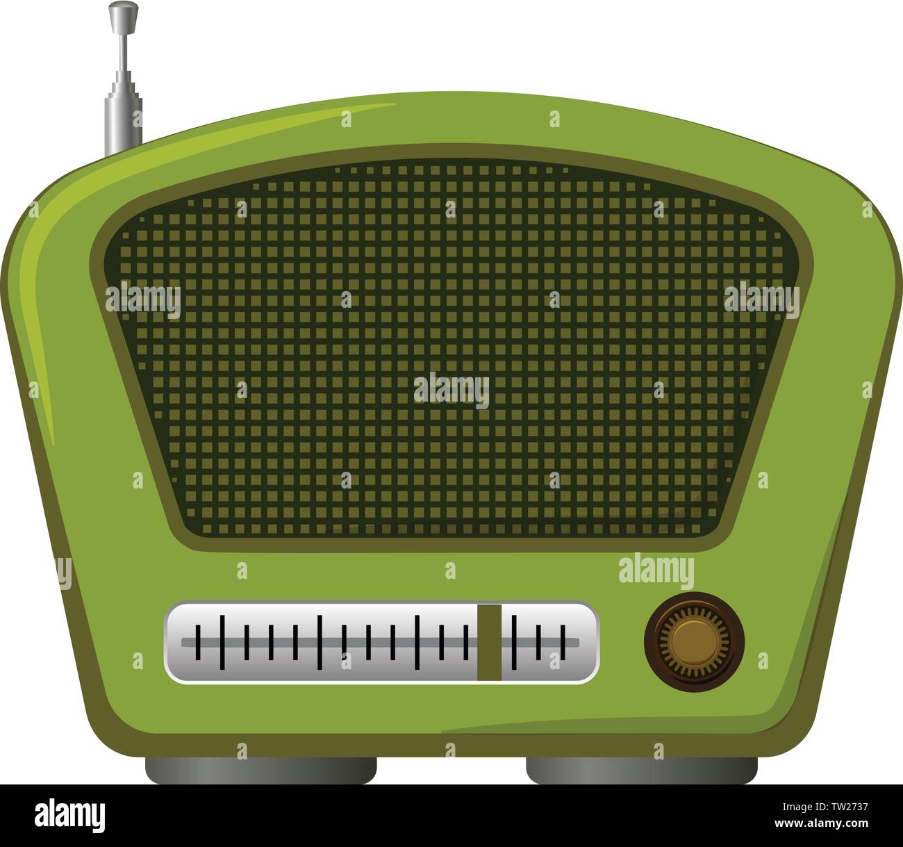 Green old radio icon. Cartoon of green old radio vector icon for web ...