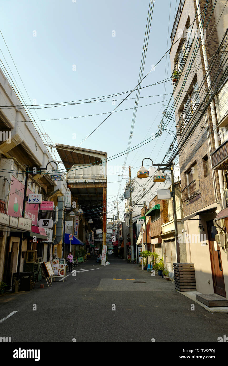 Osaka, Japan, 29th, May, 2017. The landscape view of the street. Osaka ...