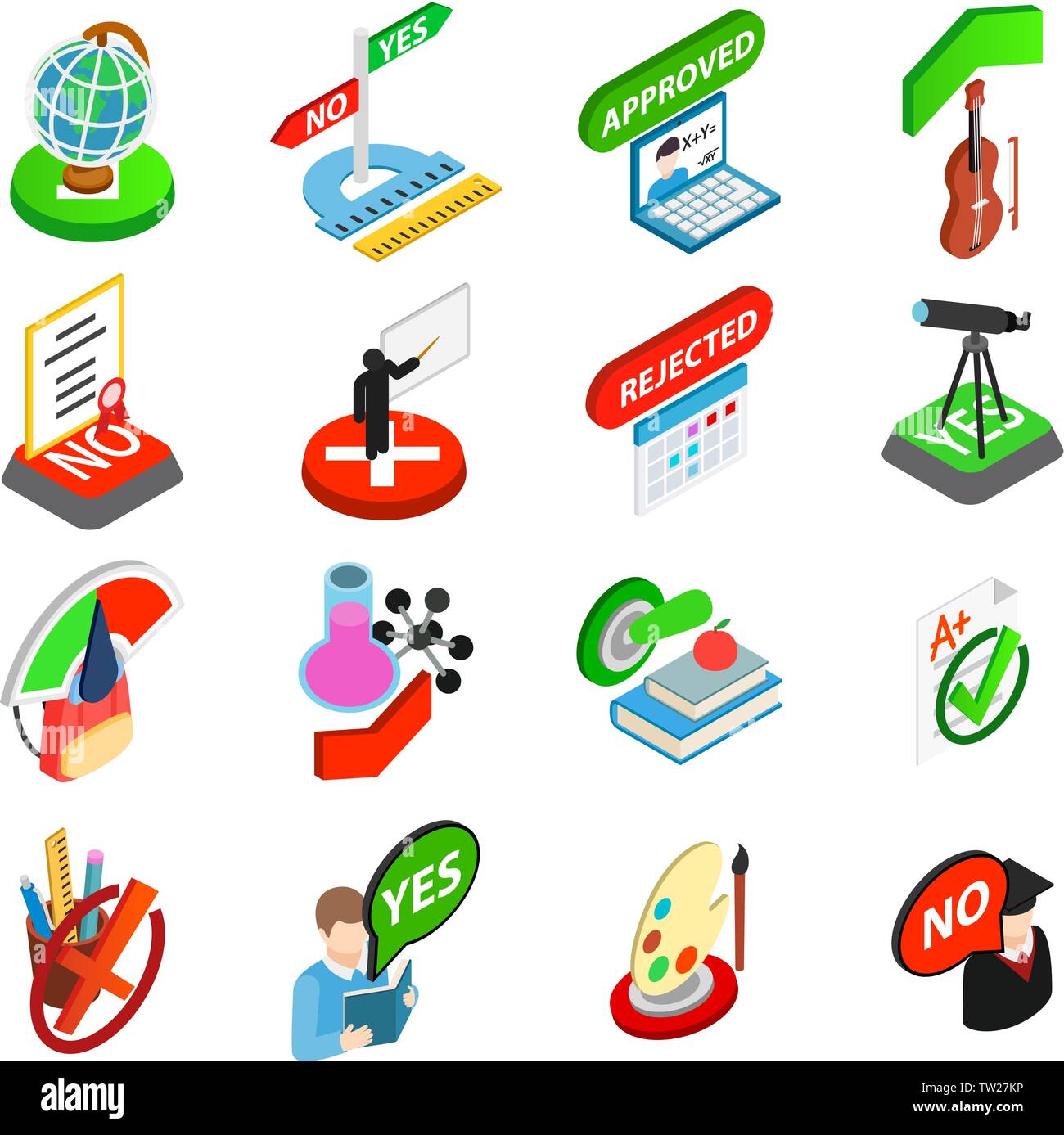 Study test icons set, isometric style Stock Vector Image & Art - Alamy