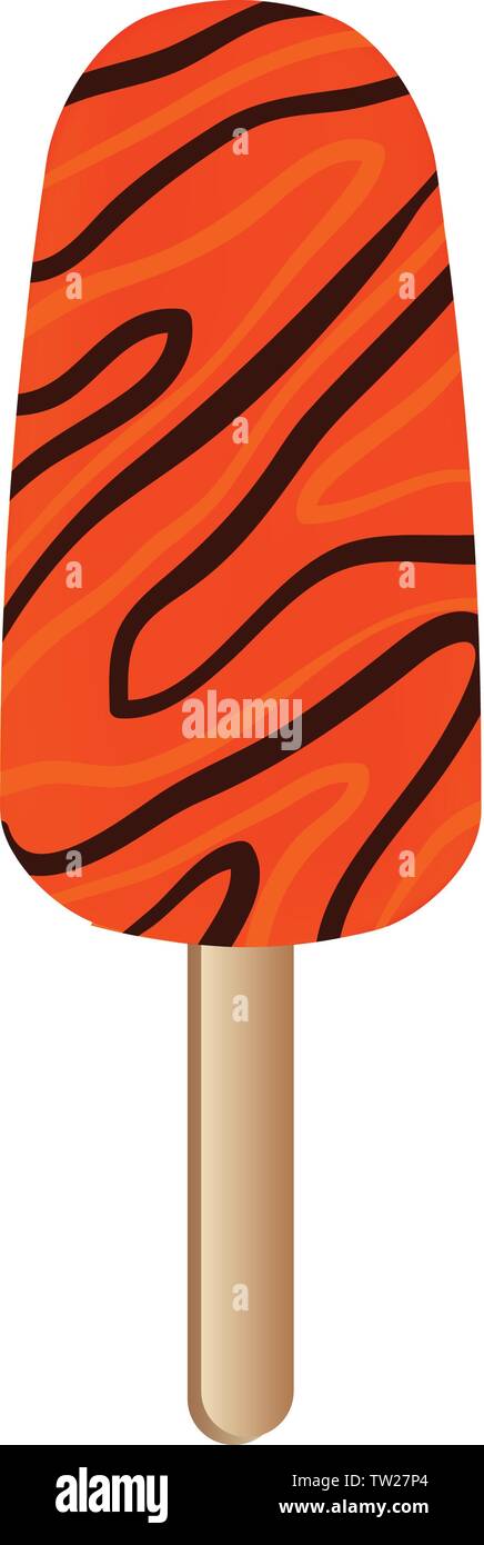 Red chocolate popsicle icon. Cartoon of red chocolate popsicle vector ...