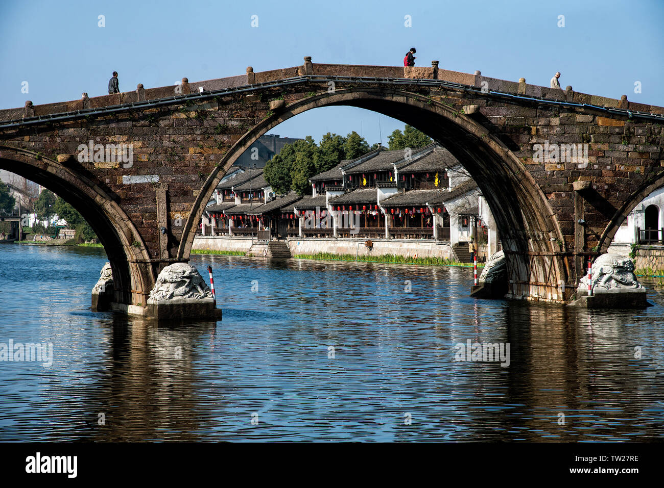 Bridge in the ancient town of Tangqi Stock Photo - Alamy