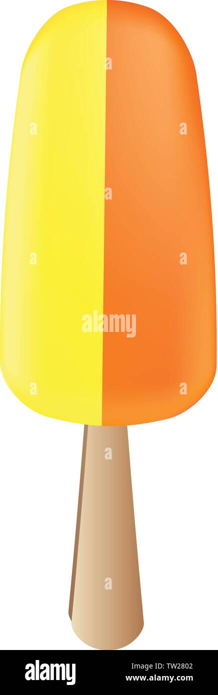 Yellow red popsicle icon. Cartoon of yellow red popsicle vector icon ...