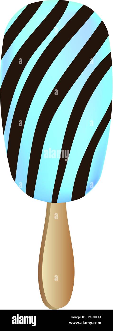 Blue chocolate popsicle icon. Cartoon of blue chocolate popsicle vector ...