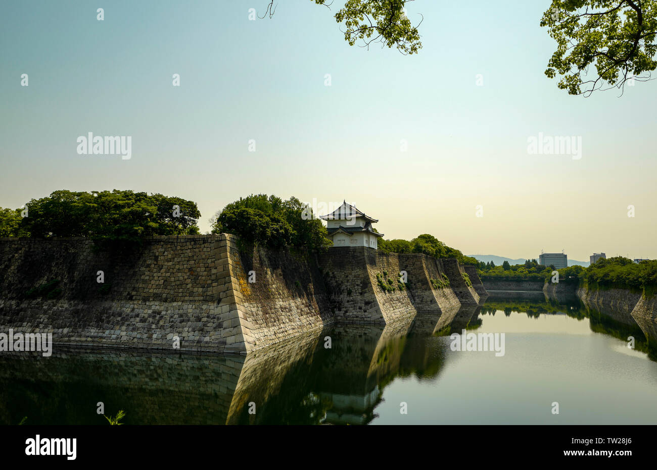 Osaka, Japan, 29th, May, 2017. Outer moat of Osaka Castle Stock Photo ...