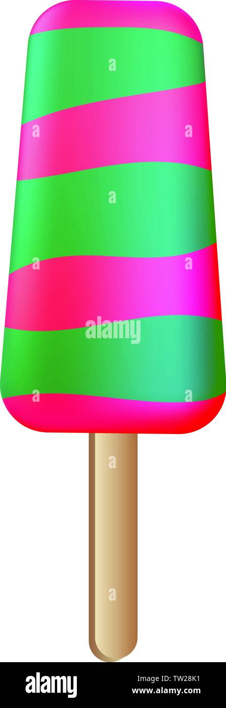 Green pink popsicle icon. Cartoon of green pink popsicle vector icon ...