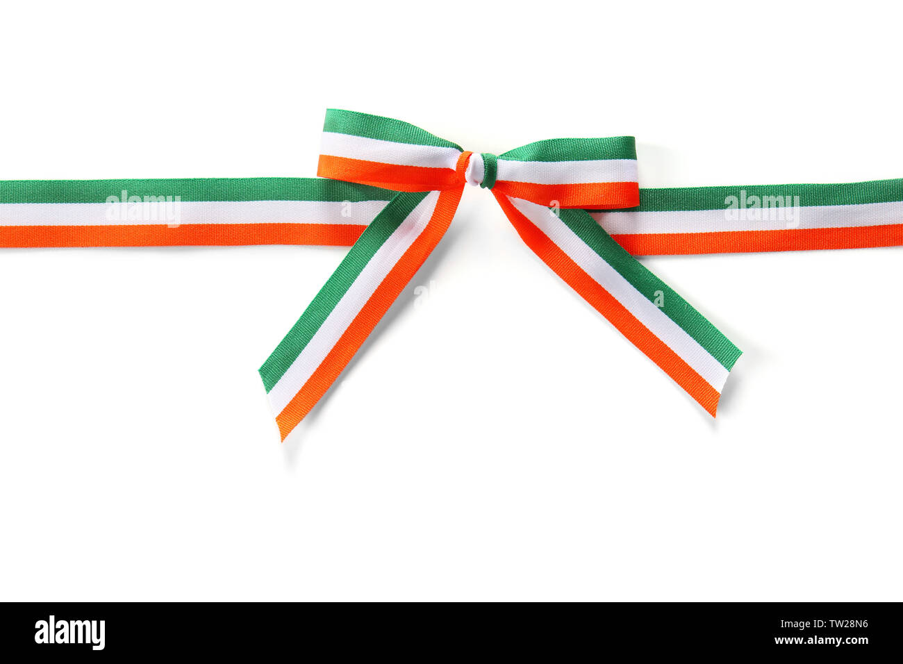 Ribbon in colors of Irish flag on white background Stock Photo - Alamy