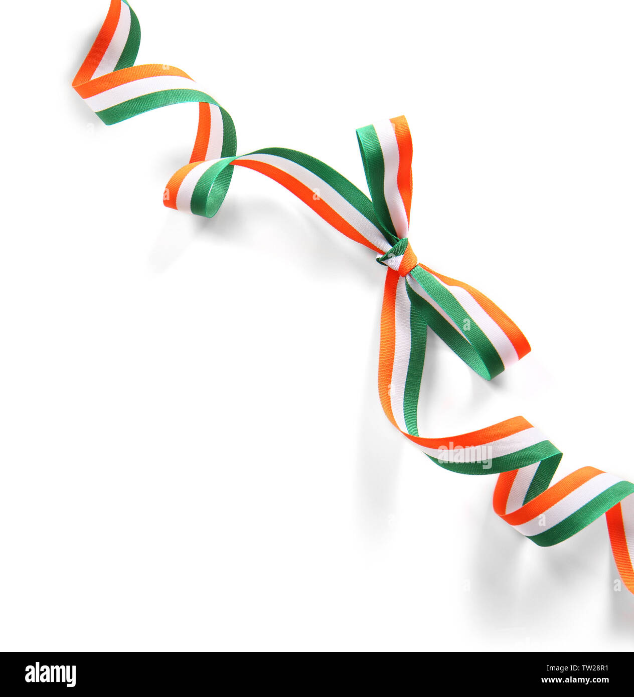 Ribbon in colors of Indian flag on white background Stock Photo - Alamy