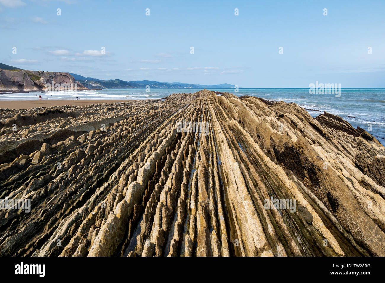 The Itzurum Flysch in Zumaia - Basque Country. Flysch is a sequence of ...