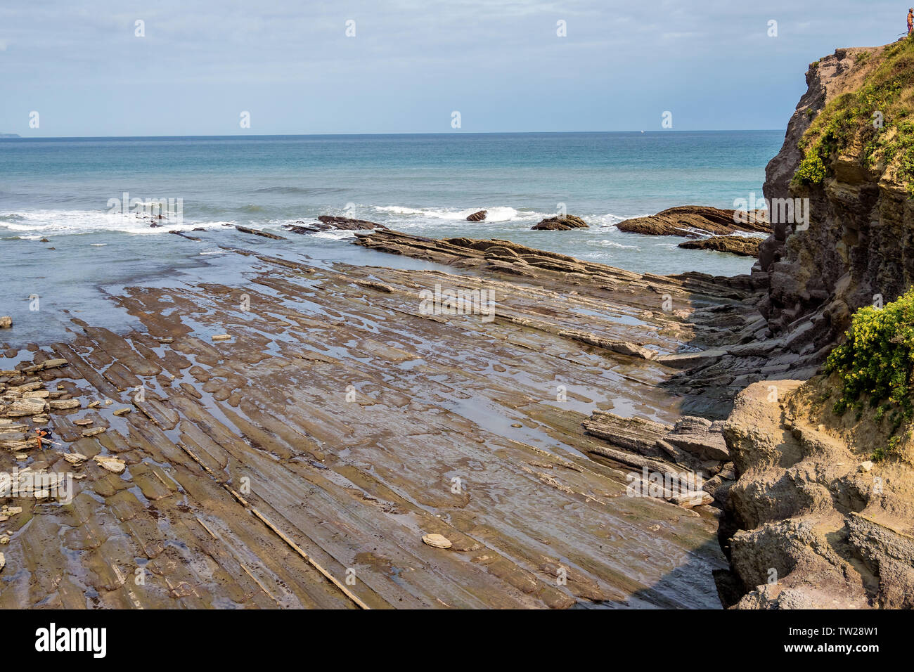 The Acantilado Flysch in Zumaia - Basque Country. Flysch is a sequence ...